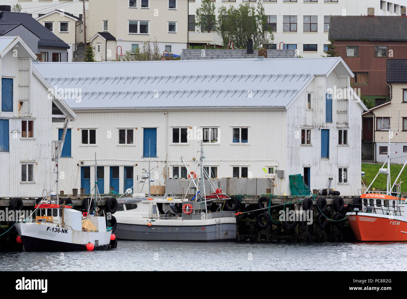 Fishing boats, Honningsvag Town,Mageroya Island, Finnmark County ...