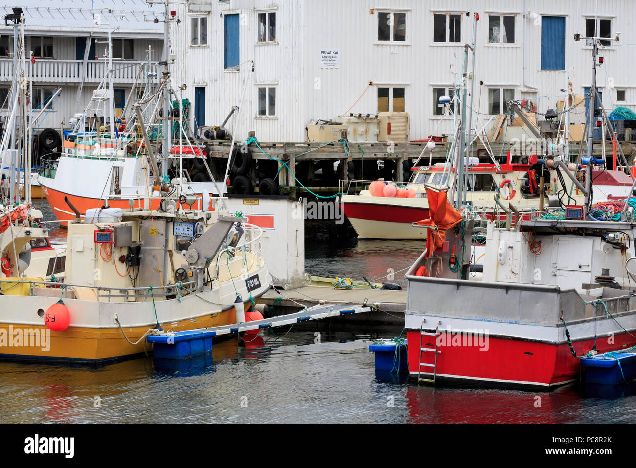 Fishing boats, Honningsvag Town,Mageroya Island, Finnmark County ...