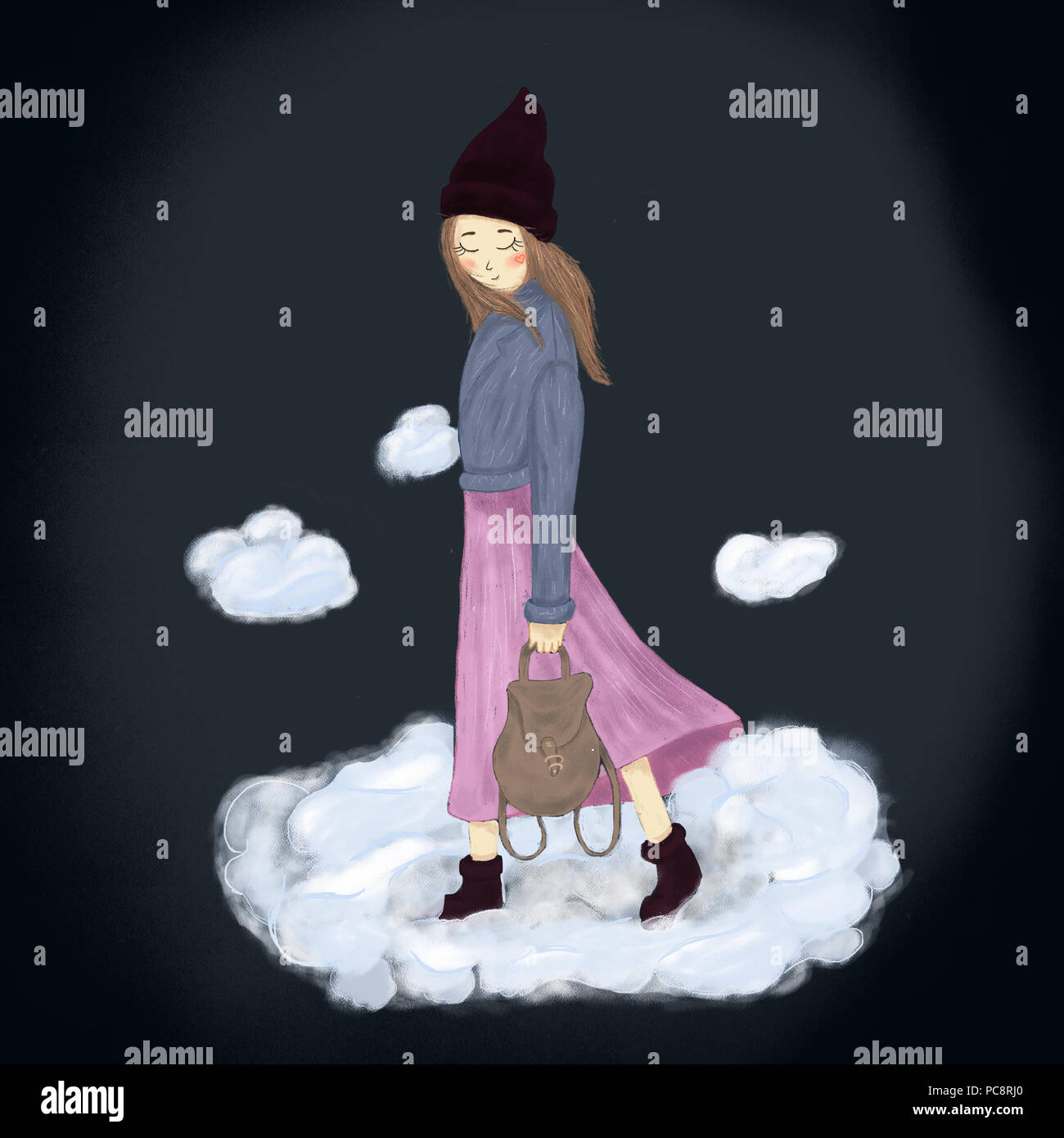 Girl painting cloud hi-res stock photography and images - Alamy