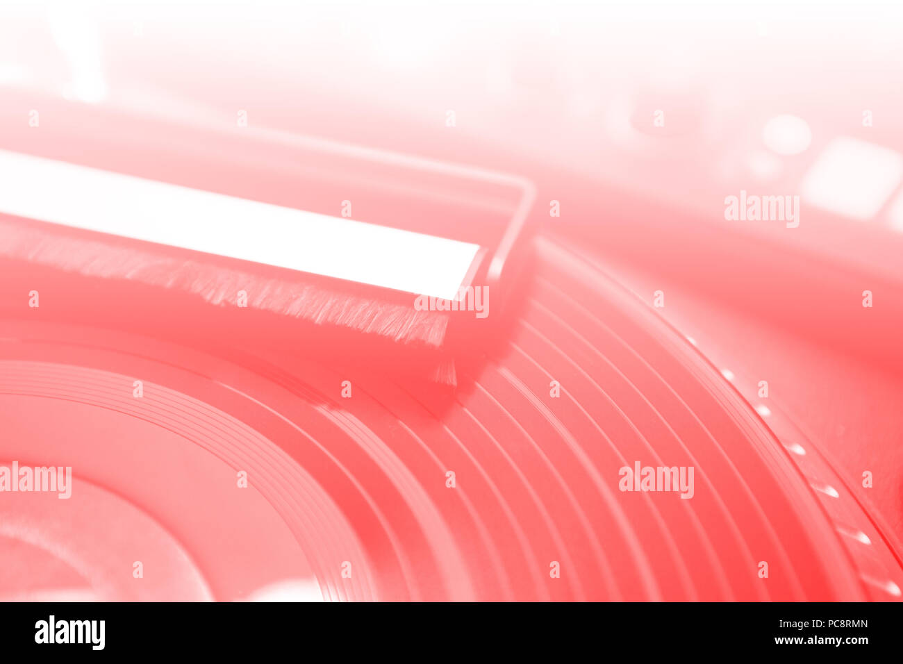 Dj turntable and cleaning brush for vinyl record Stock Photo - Alamy
