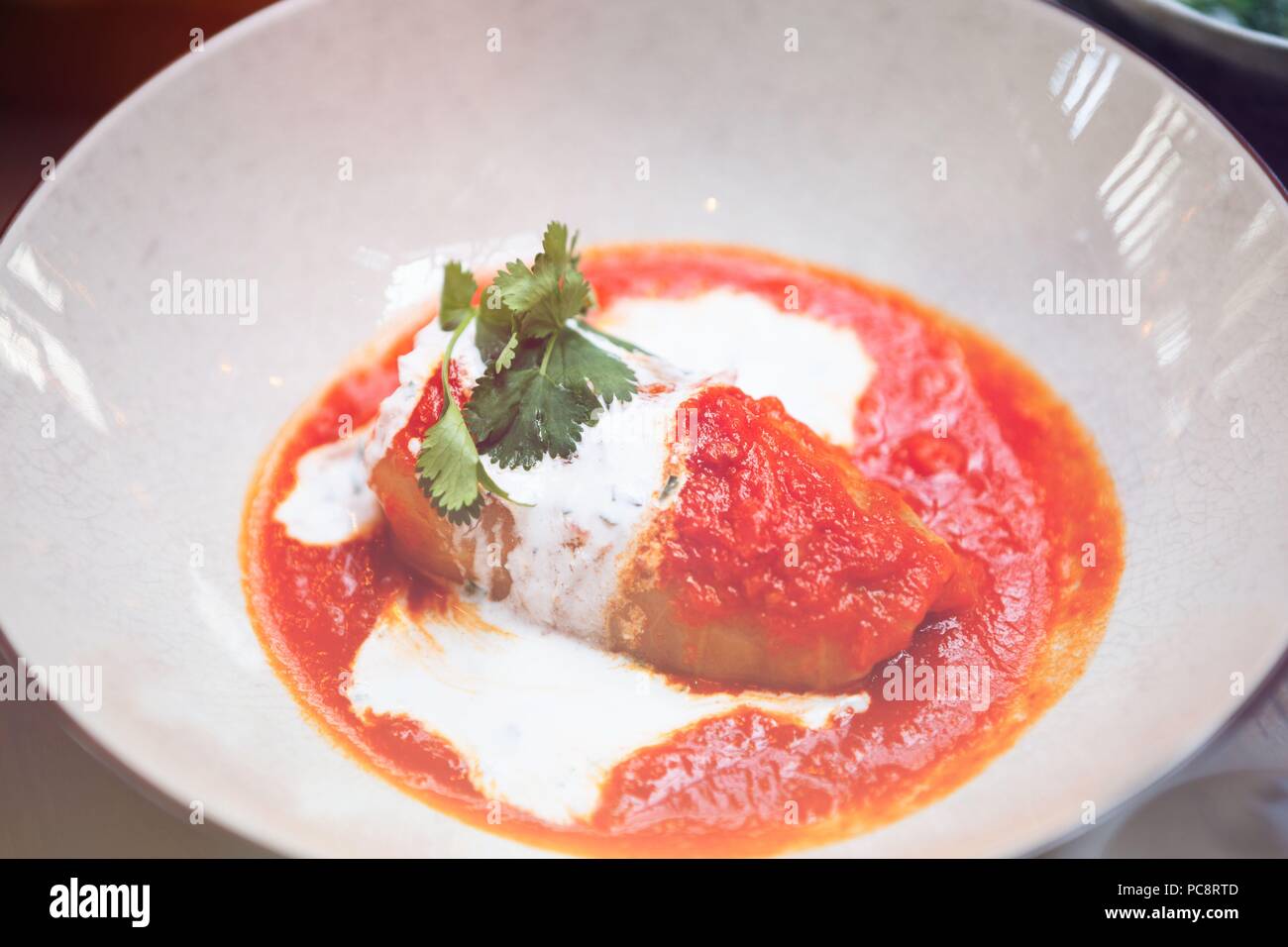 Traditional Georgian restaurant food. Gourmet Caucasian menu in cafe ...