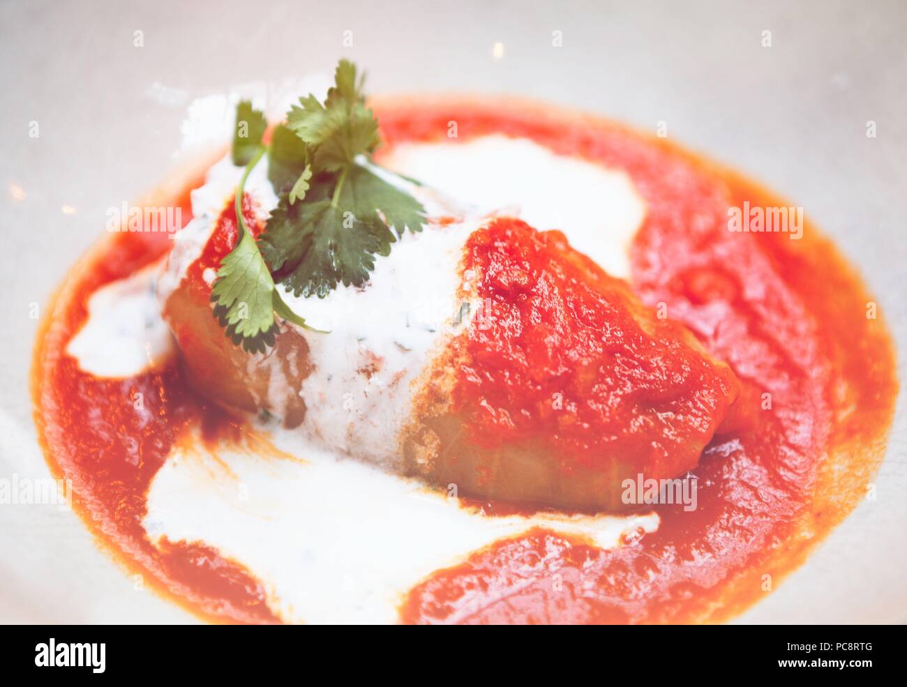 Traditional Georgian restaurant food. Gourmet Caucasian menu in cafe ...