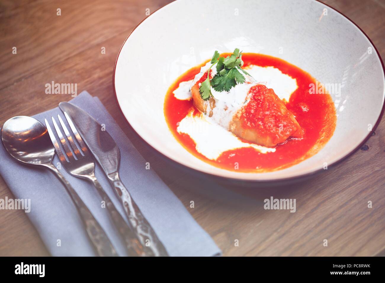Traditional Georgian restaurant food. Gourmet Caucasian menu in cafe ...