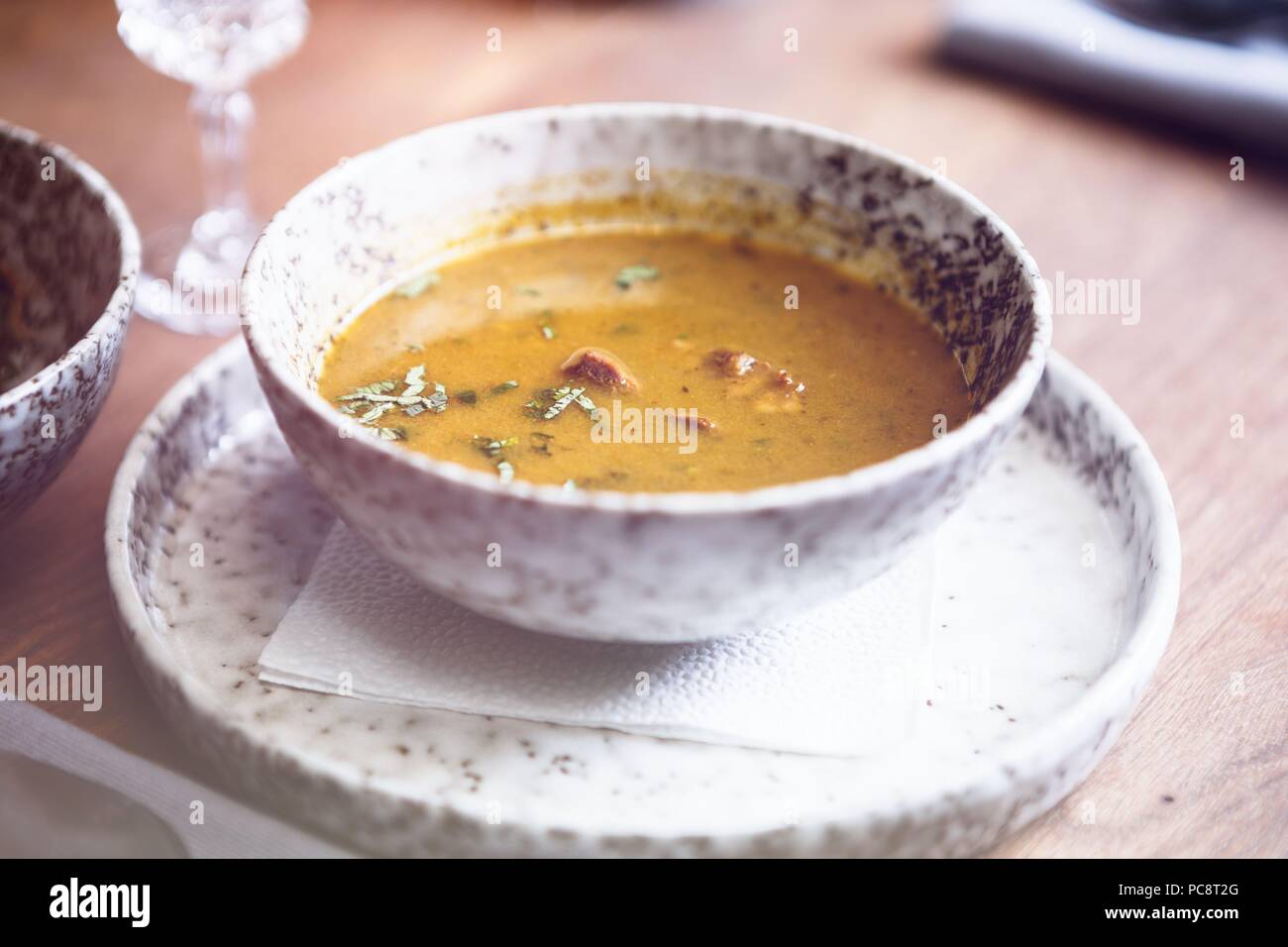 Traditional Georgian restaurant food. Gourmet Caucasian menu in cafe ...