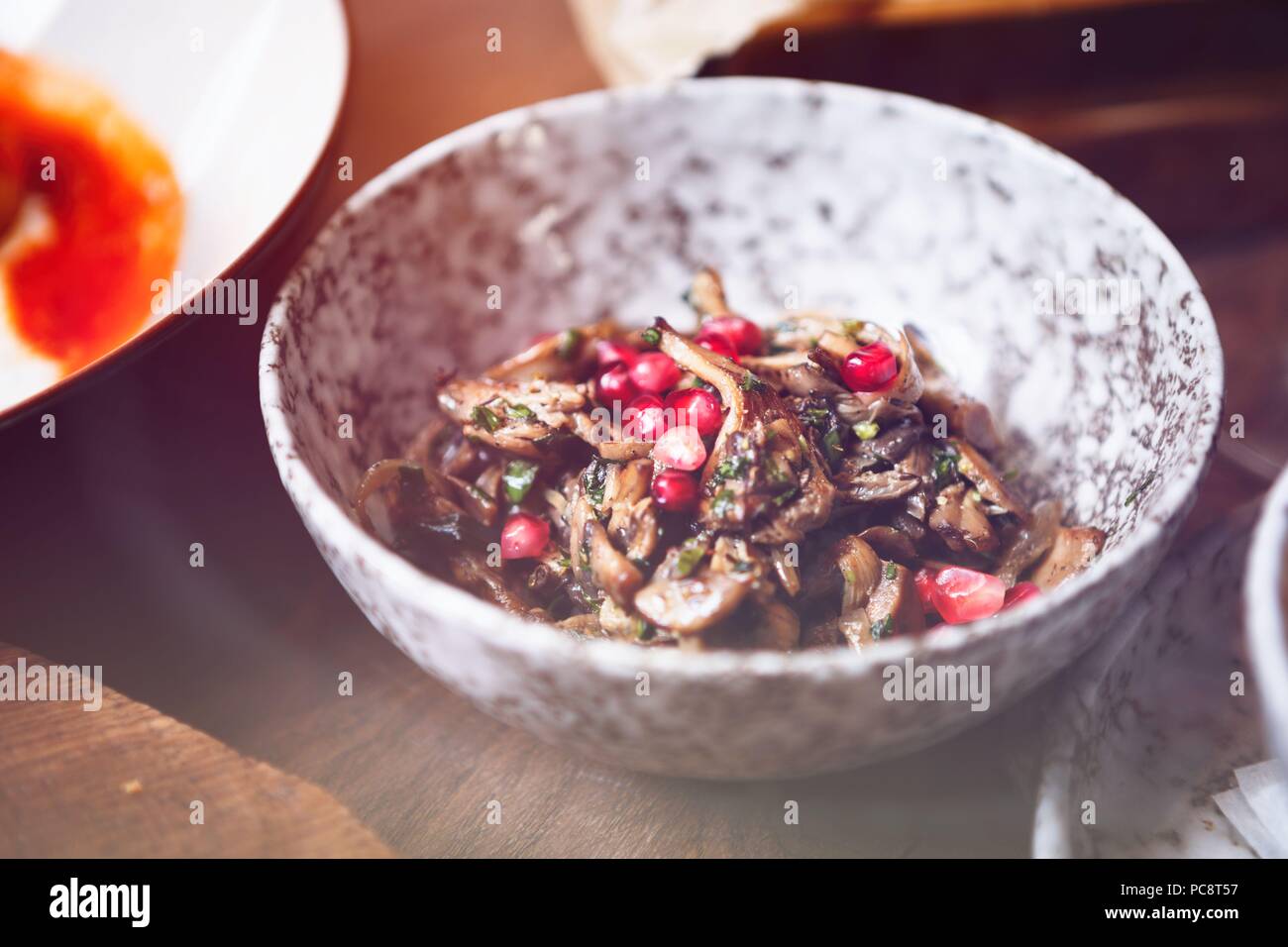 Traditional Georgian restaurant food. Gourmet Caucasian menu in cafe ...