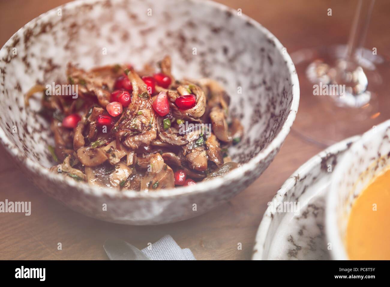 Traditional Georgian restaurant food. Gourmet Caucasian menu in cafe ...