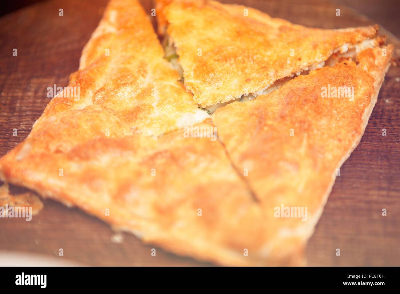 Traditional Georgian bakery products in restaurant on wooden dish Stock ...