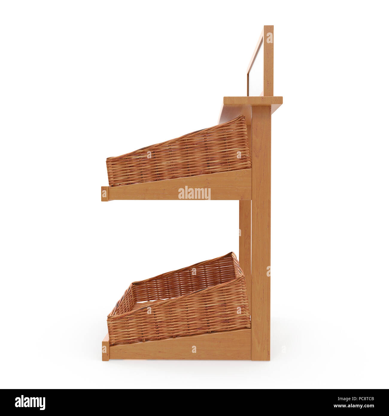Rattan Bakery Display Shelves on white. 3D illustration Stock Photo - Alamy