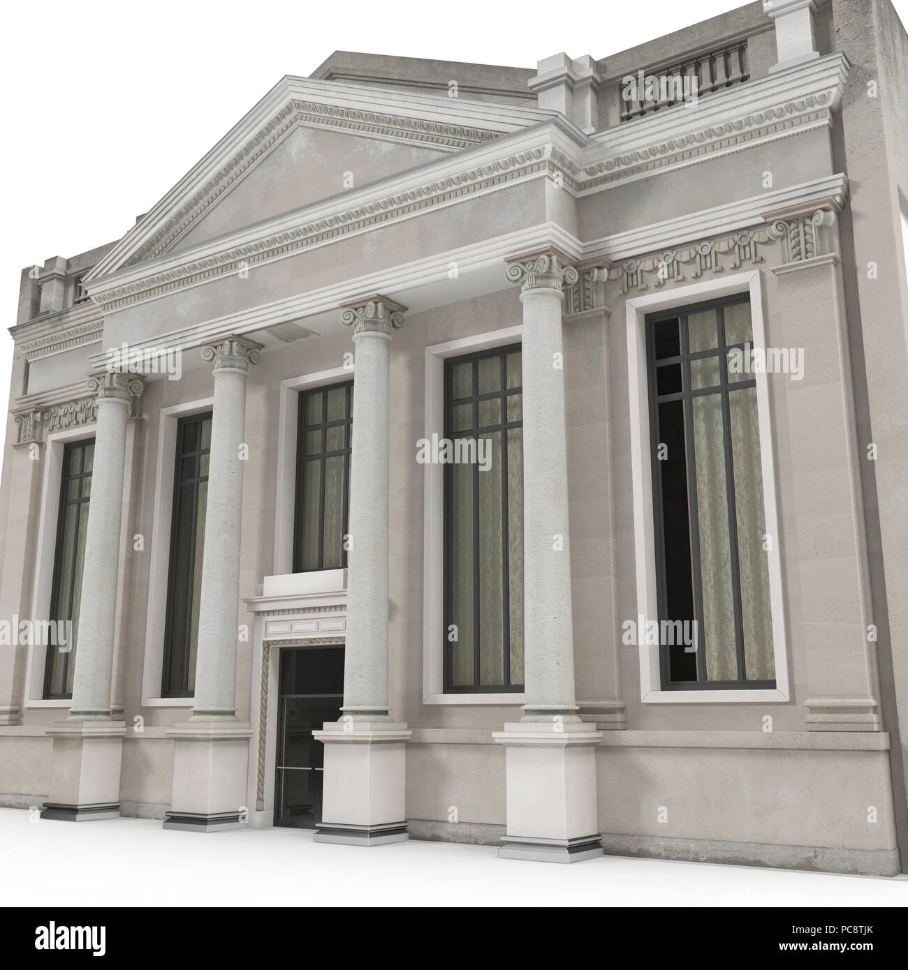 Classic Building with Columns on a white. 3D illustration Stock Photo ...