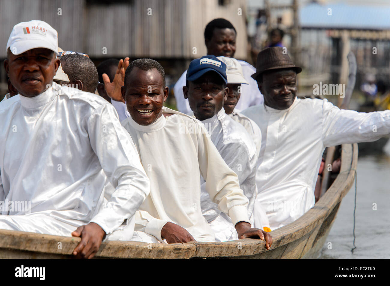 GANVIE, BENIN - JAN 11, 2017: Unidentified Beninese religious men in ...