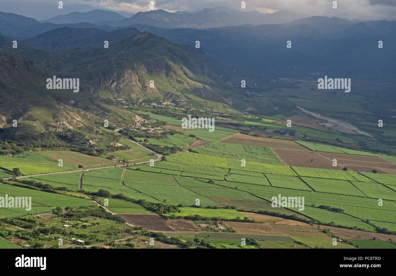 arriving in Quito, view of lush farmland Quito, Ecuador February Stock ...