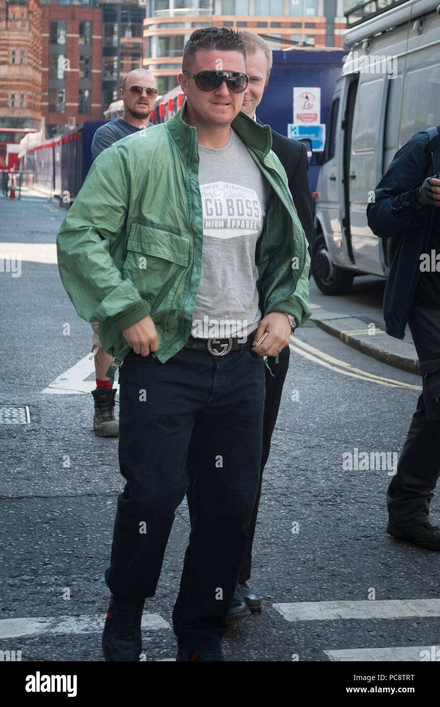 London, UK, 6th June, 2013. Tommy Robinson, leader of the EDL, and ...