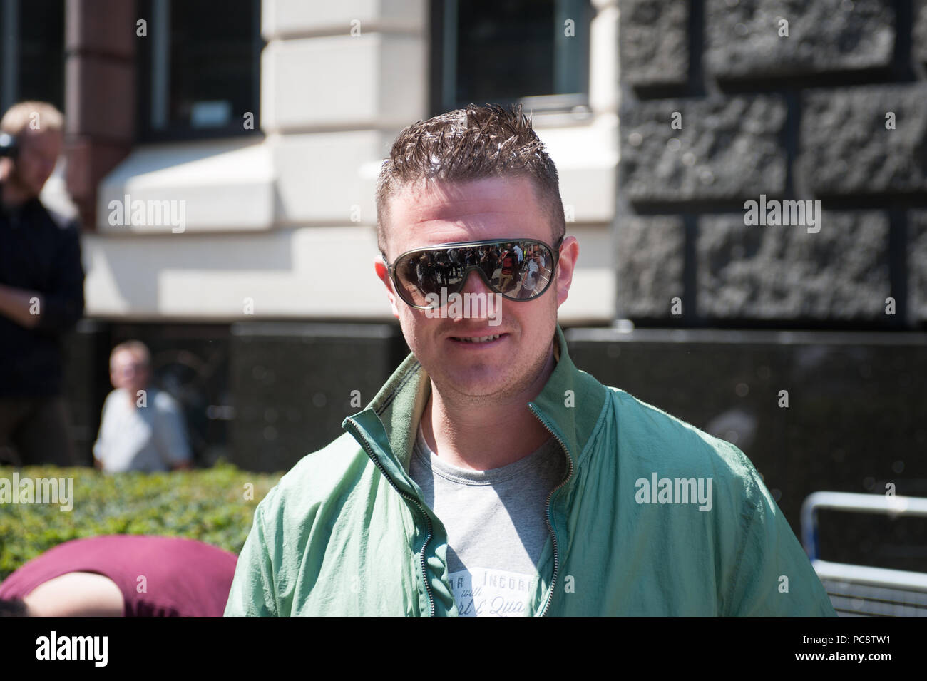 London, UK, 6th June, 2013. Tommy Robinson, leader of the EDL, and ...