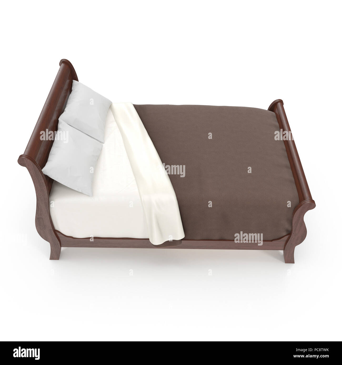 Vintage wooden bed Cut Out Stock Images & Pictures - Alamy