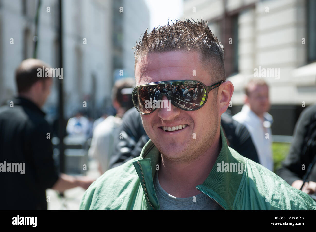 London, UK, 6th June, 2013. Tommy Robinson, leader of the EDL, and ...