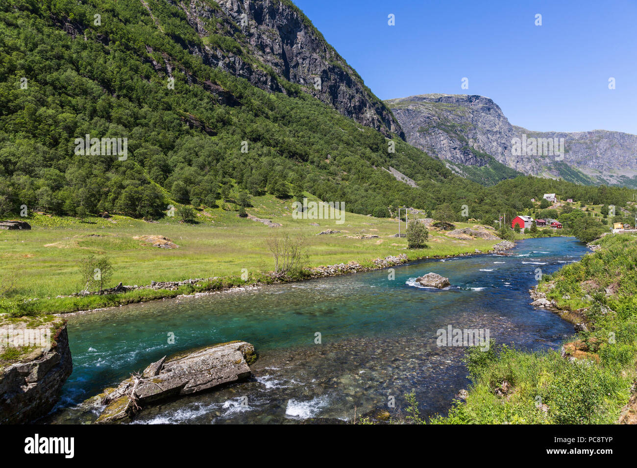 Beautiful Flam valley in Norway Stock Photo - Alamy