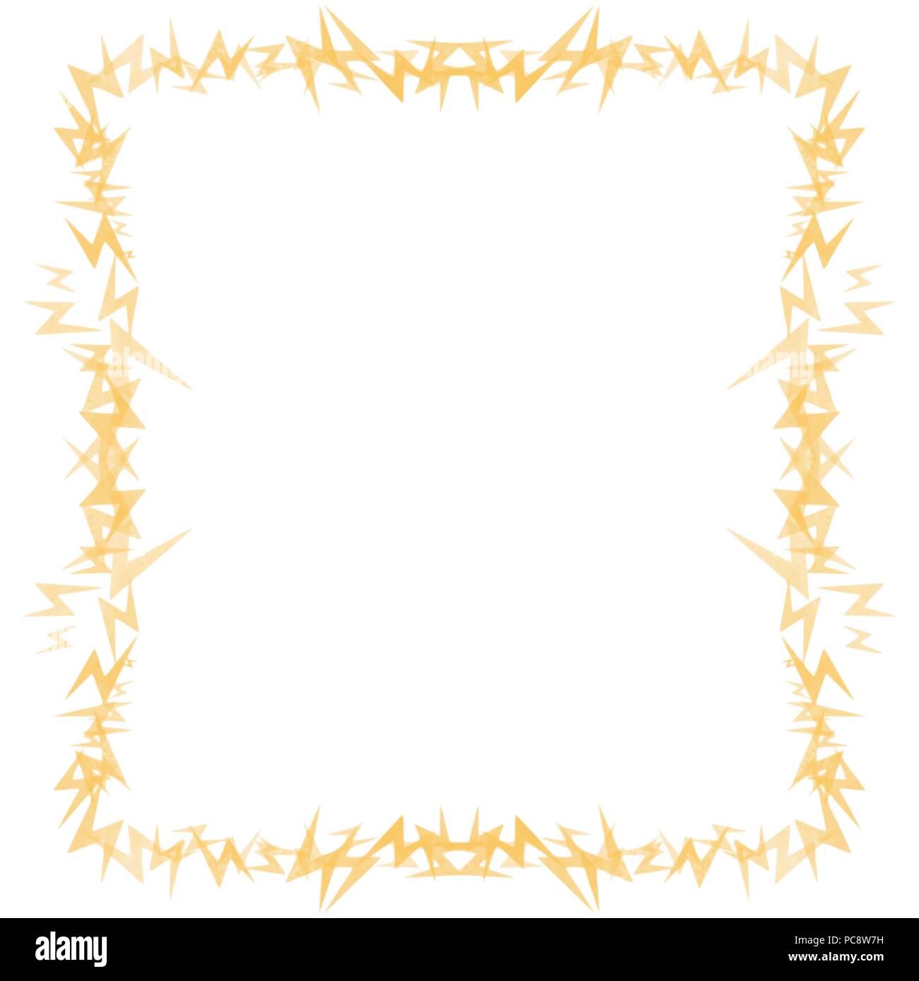 yellow flash watercolor frame border pattern, vector illustration Stock ...