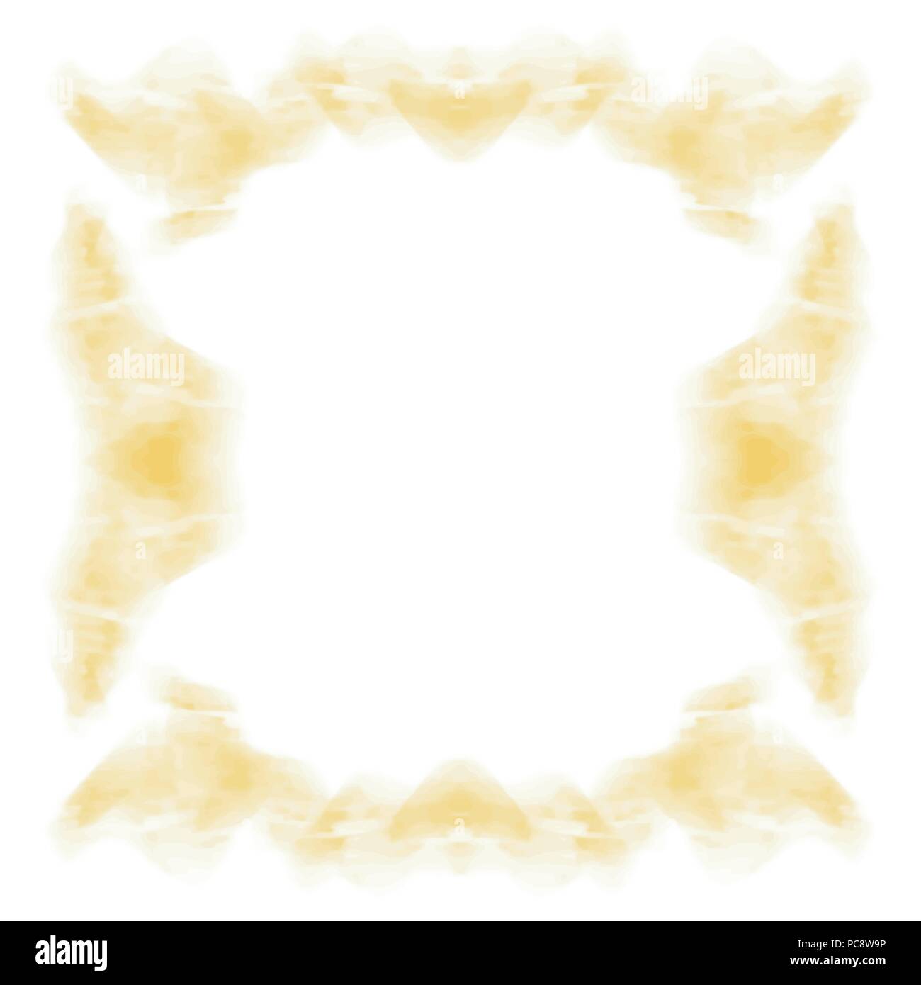 yellow watercolor frame border pattern, vector illustration Stock ...
