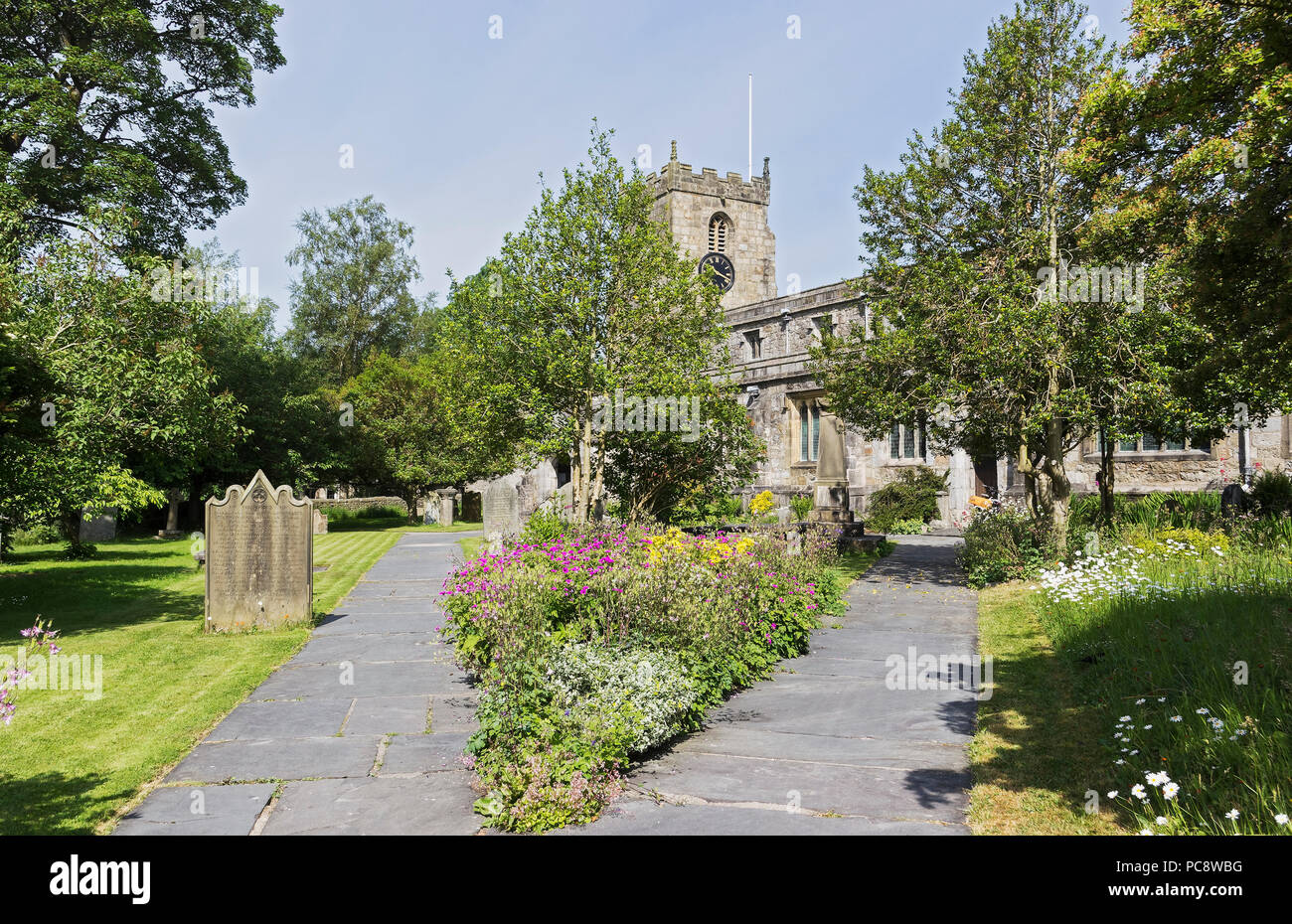 Parish Church of alkelda at Giggleswick, North Yorkshire, Uk Stock ...
