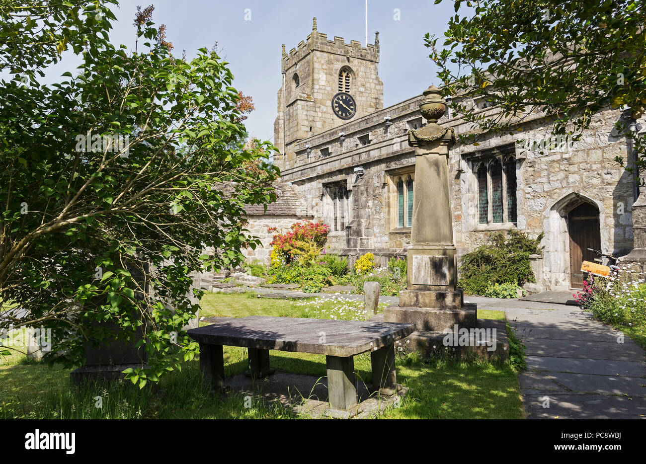 Parish Church of alkelda at Giggleswick, North Yorkshire, Uk Stock ...