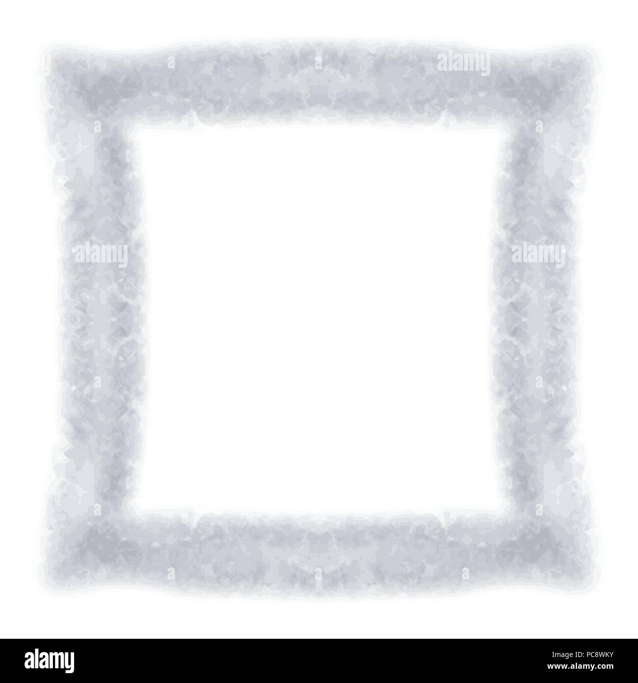 grey cloudscape watercolor frame border pattern, vector illustration ...