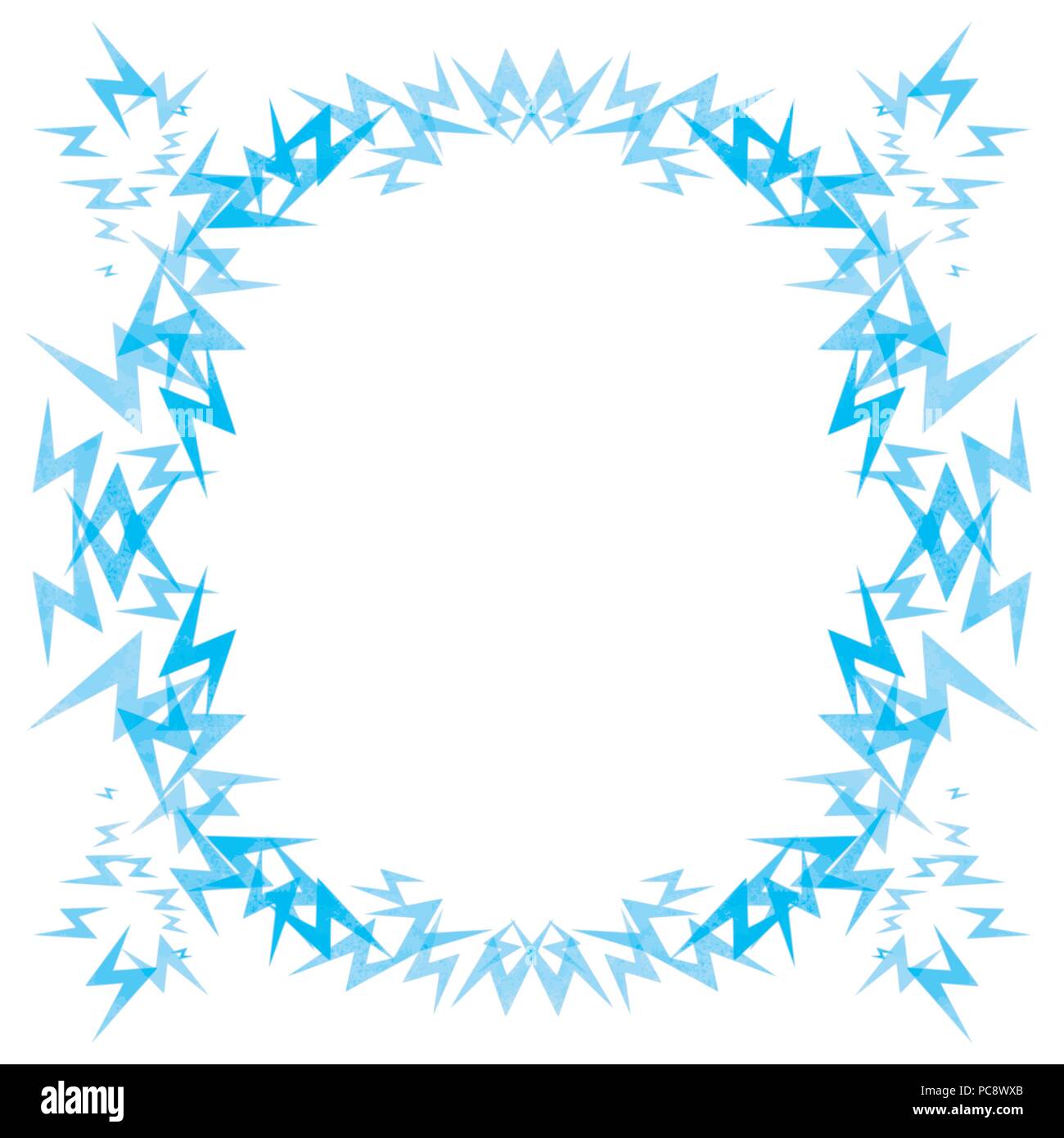blue flash symbol watercolor frame border pattern, vector illustration ...