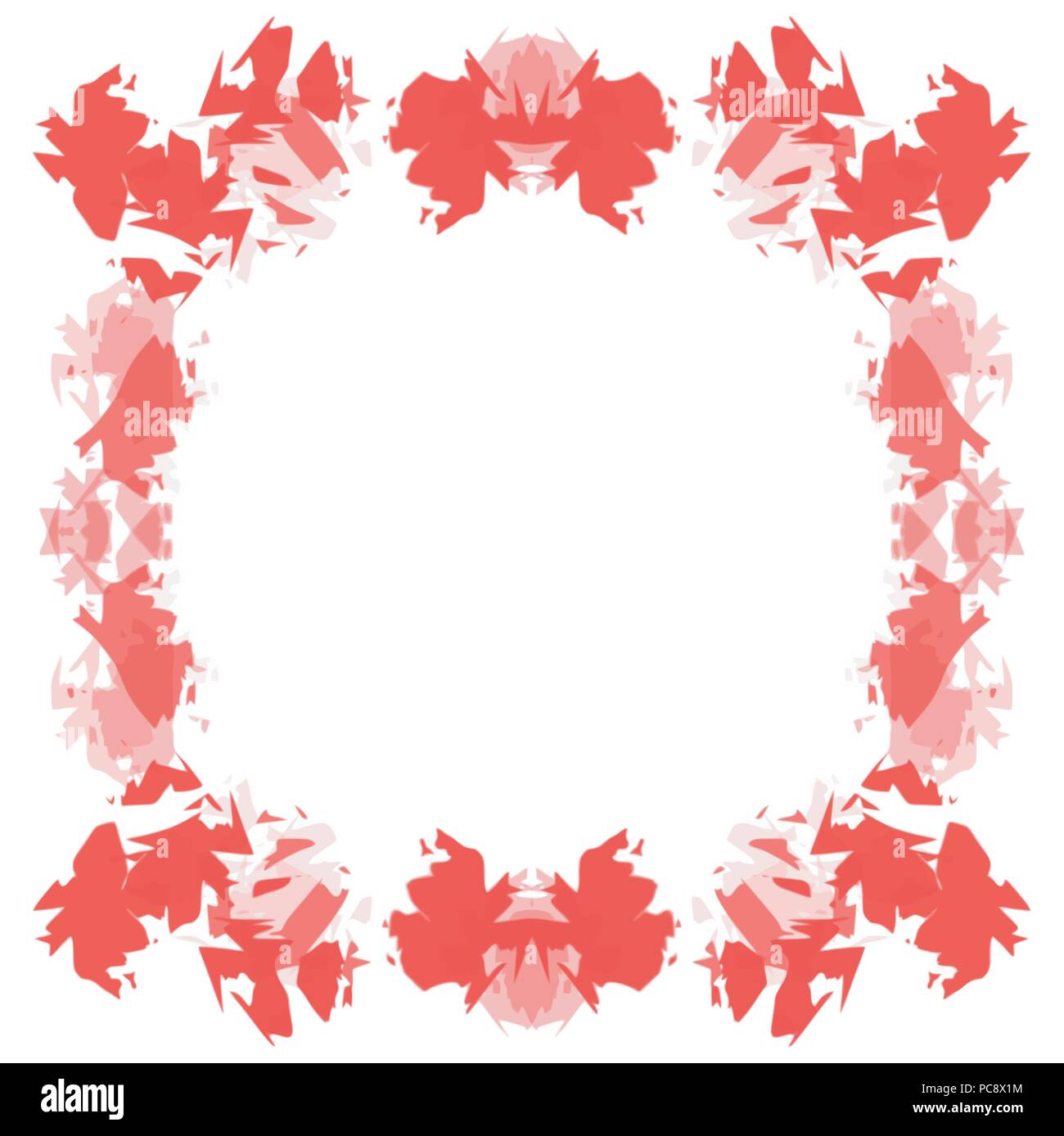 orange sharp elements watercolor frame border pattern, vector ...