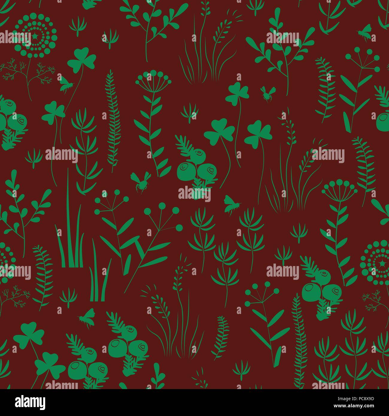 Summer meadow with wild flowers Stock Vector Images - Alamy