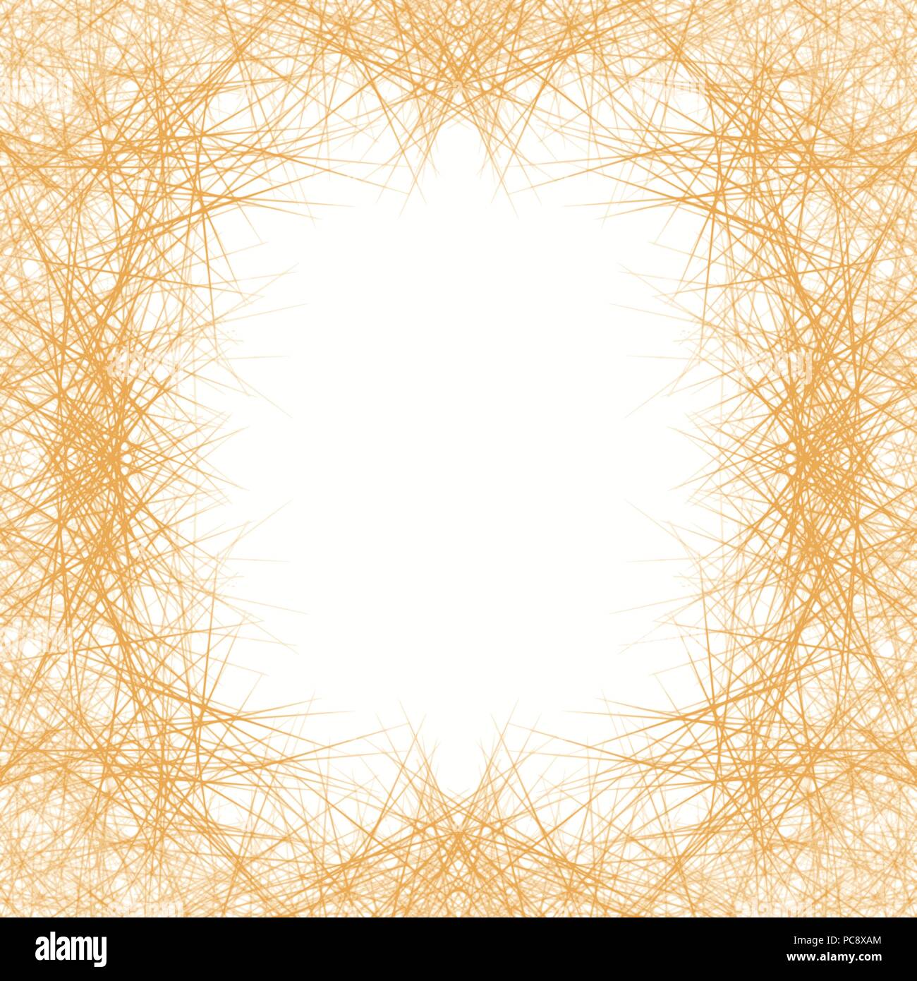 orange fringed border watercolor frame border pattern, vector ...