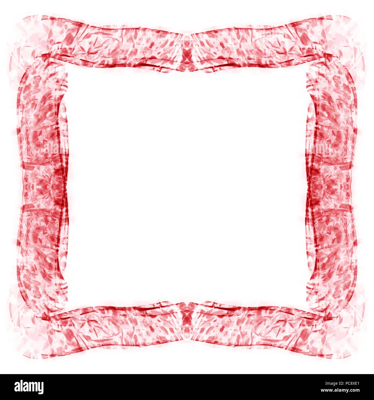 red liquid surface watercolor frame border pattern, vector illustration ...