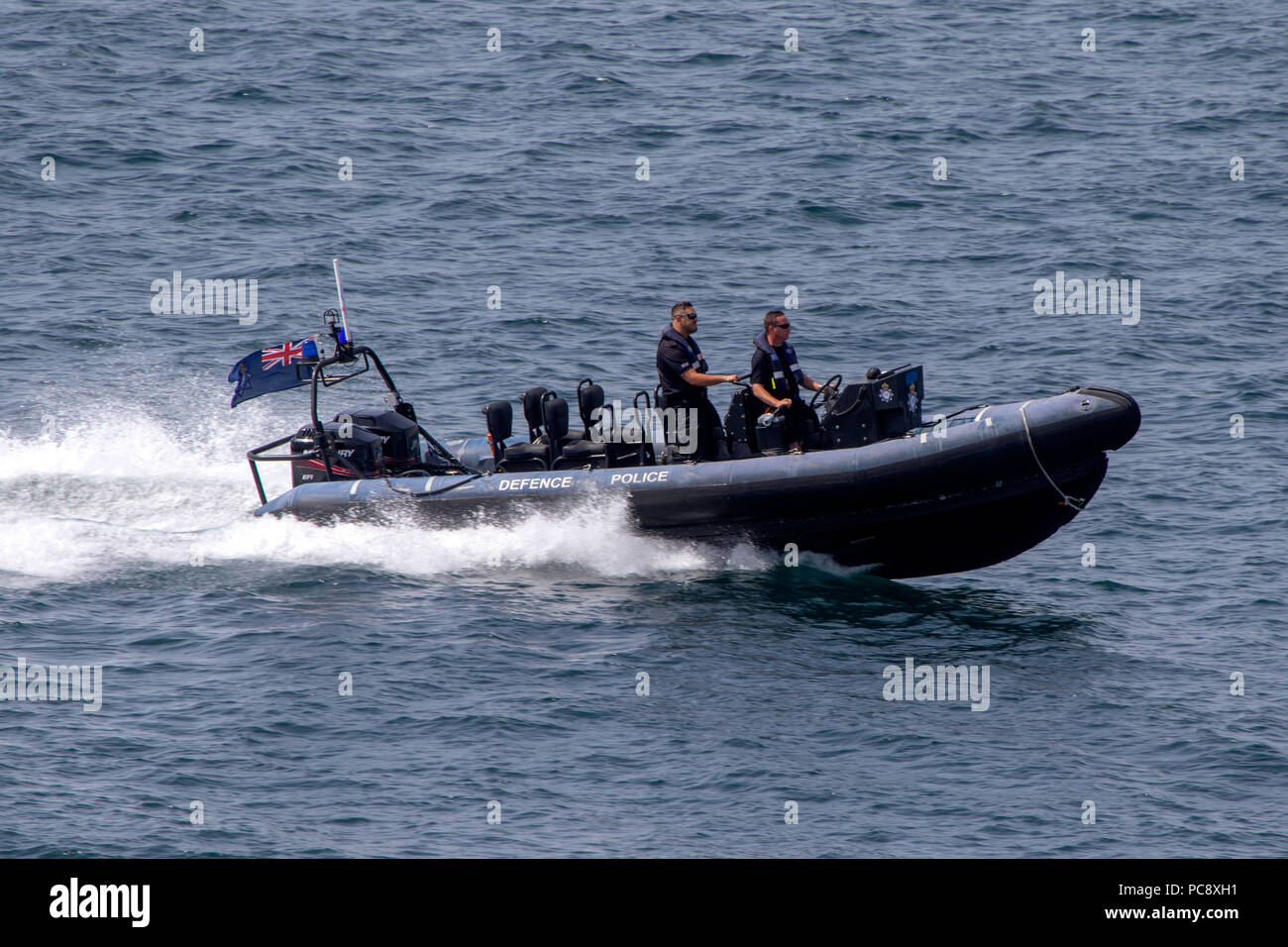 Gibraltar Defence Police Marine Unit rigid hulled inflatable boat Stock ...