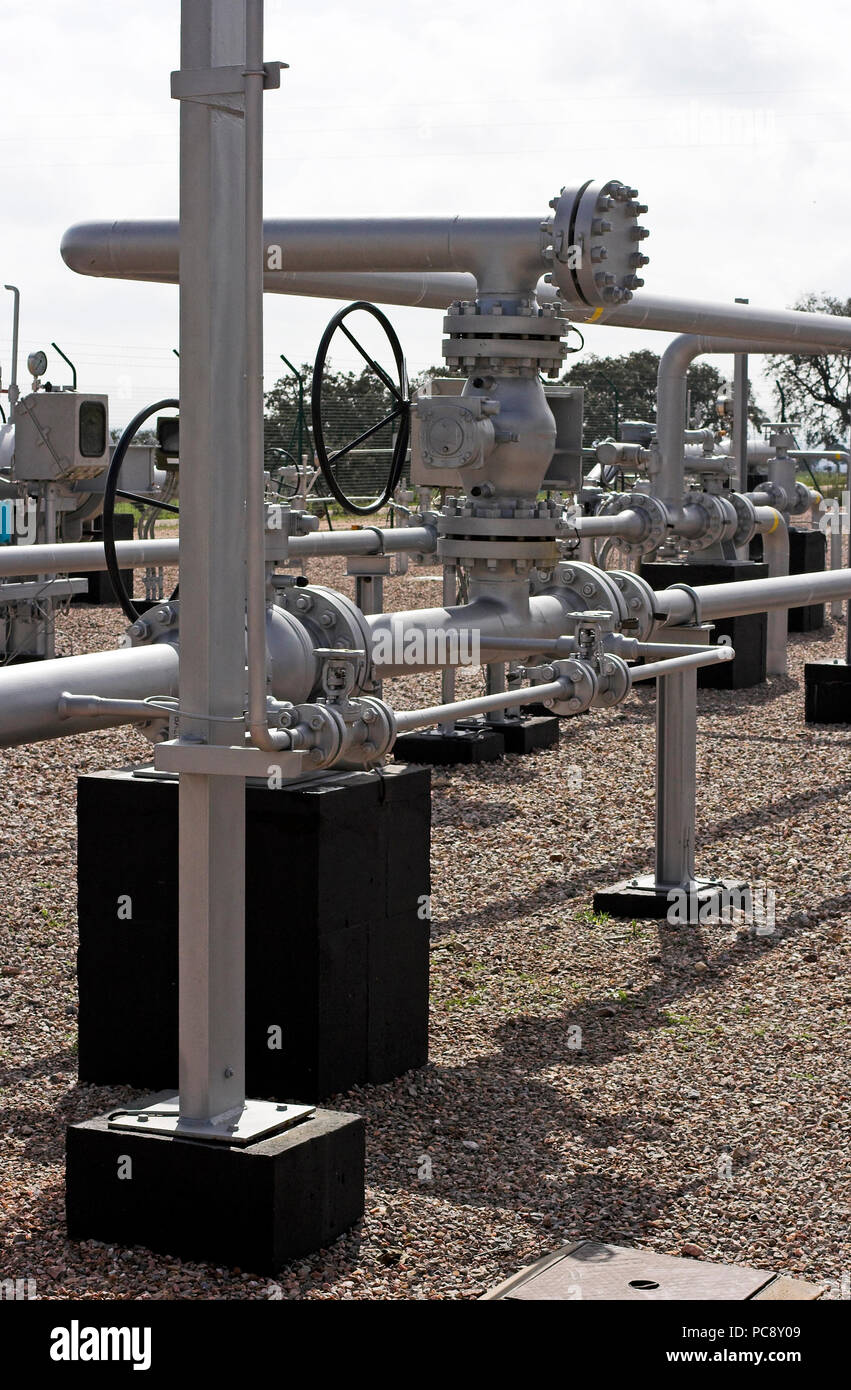 Equipment of a natural gas station Stock Photo - Alamy