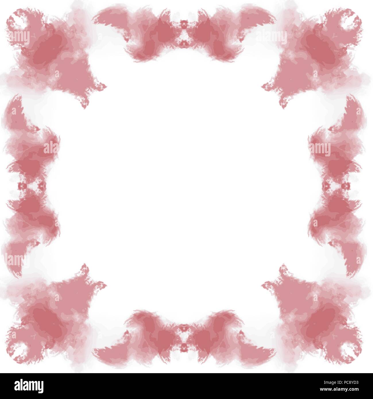 dark red watercolor frame border pattern, vector illustration Stock ...