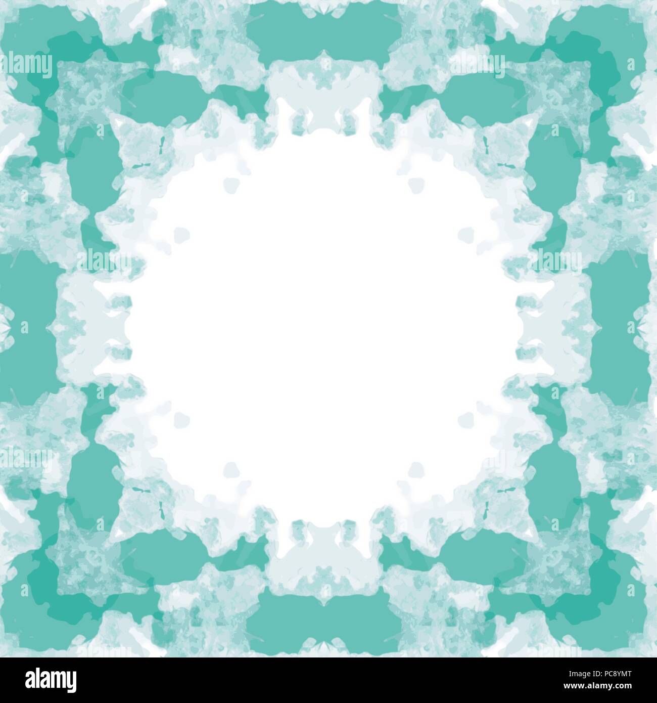 emerald green watercolor frame border pattern, vector illustration ...
