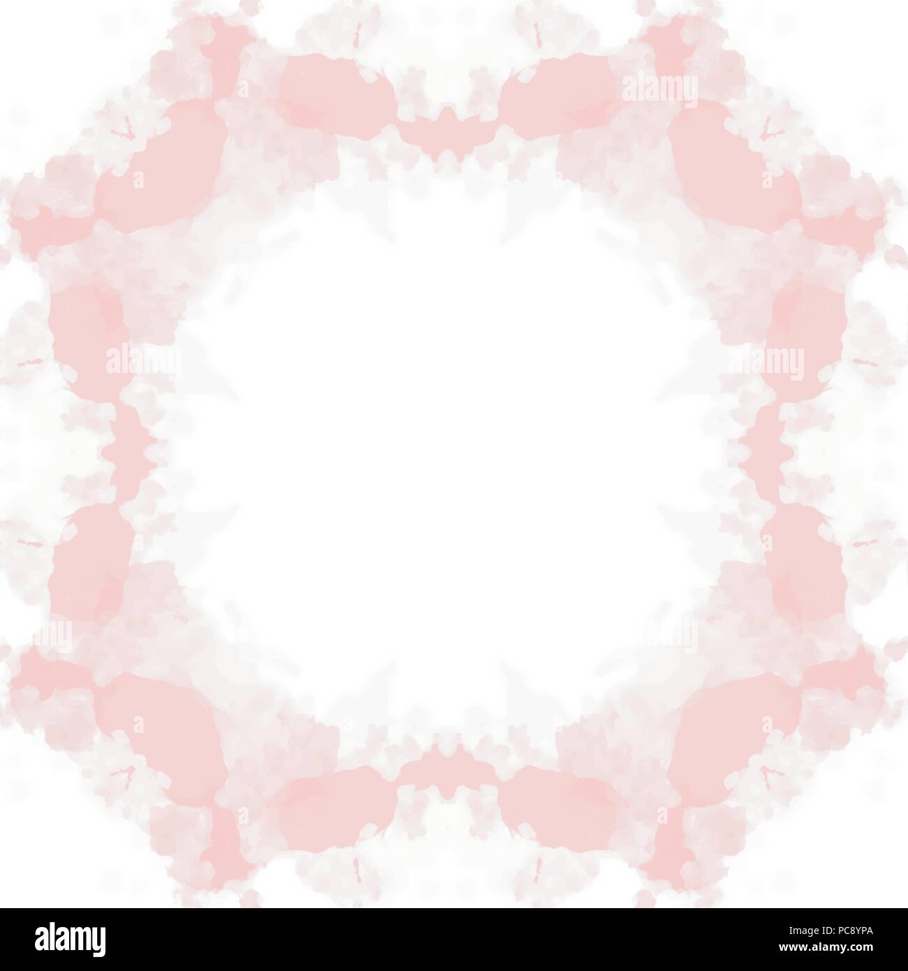 salmon pink watercolor frame border pattern, vector illustration Stock ...