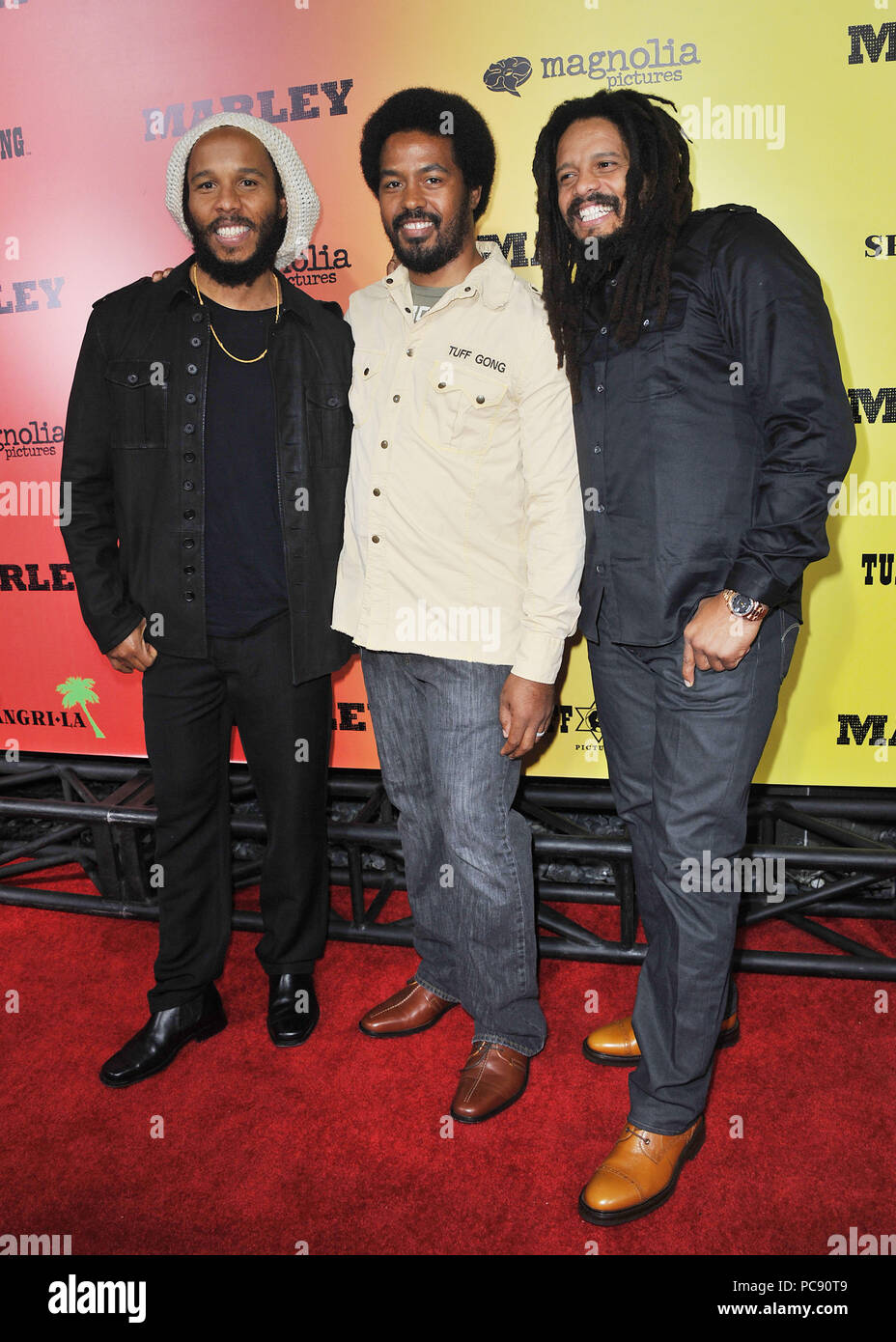 Ziggy Marley, Robbie Marley, Rohan Marley at Marley Premiere at the ...