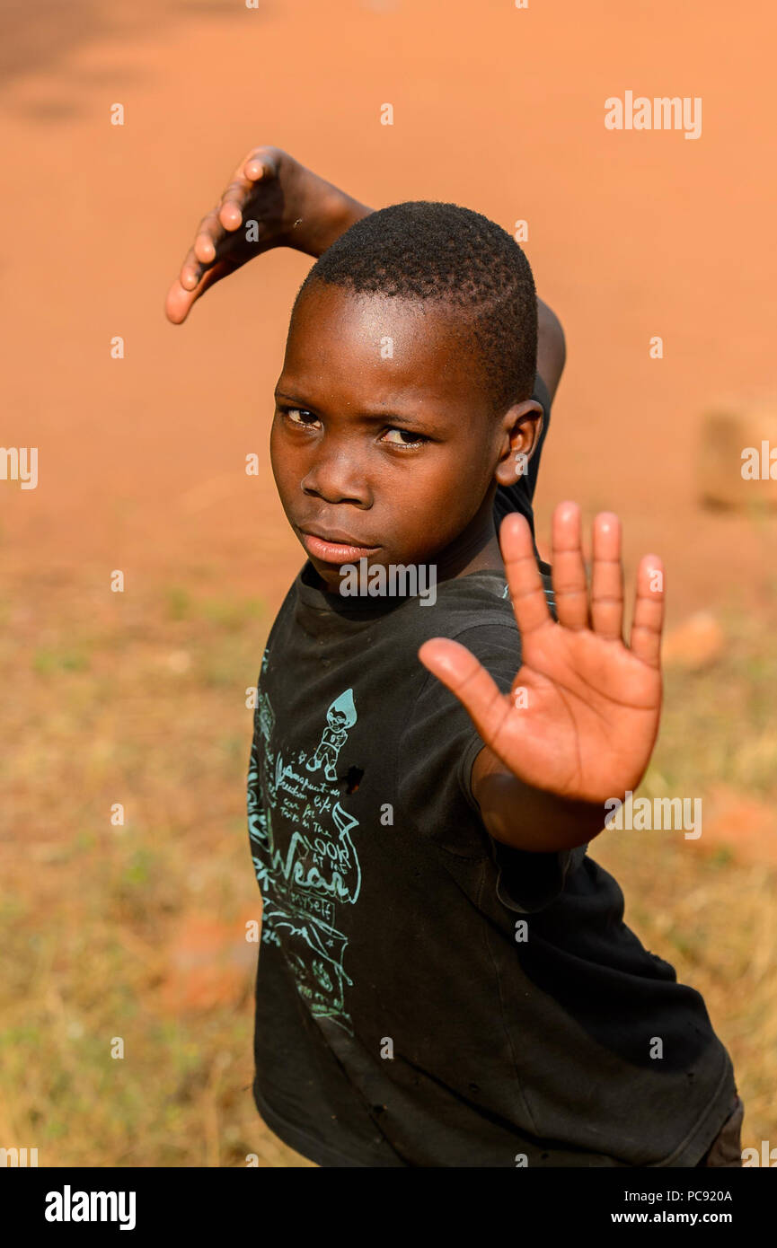 BOHICON, BENIN - JAN 11, 2017: Unidentified Beninese kid portrait ...