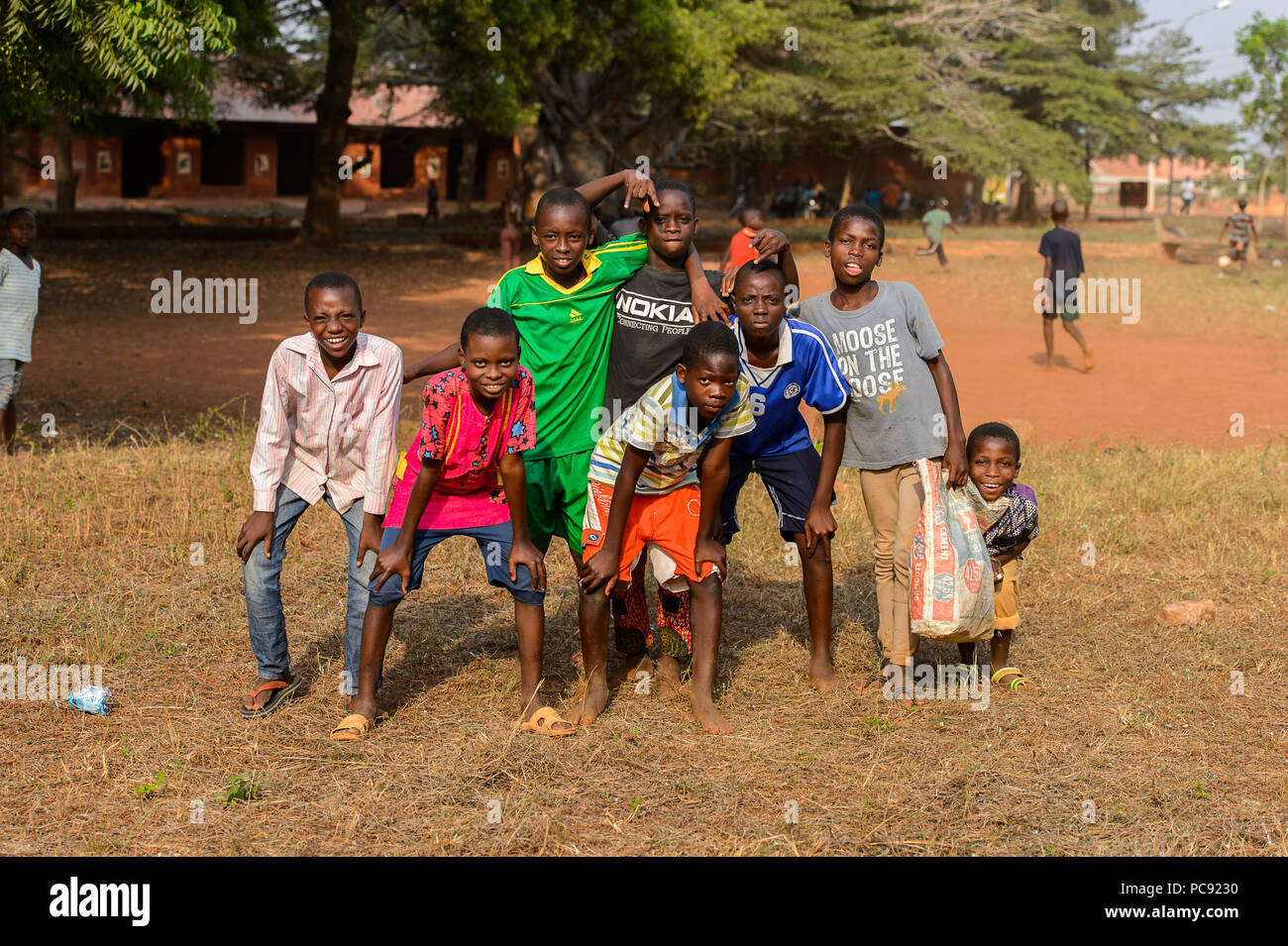 BOHICON, BENIN - JAN 11, 2017: Unidentified Beninese group of kids ...
