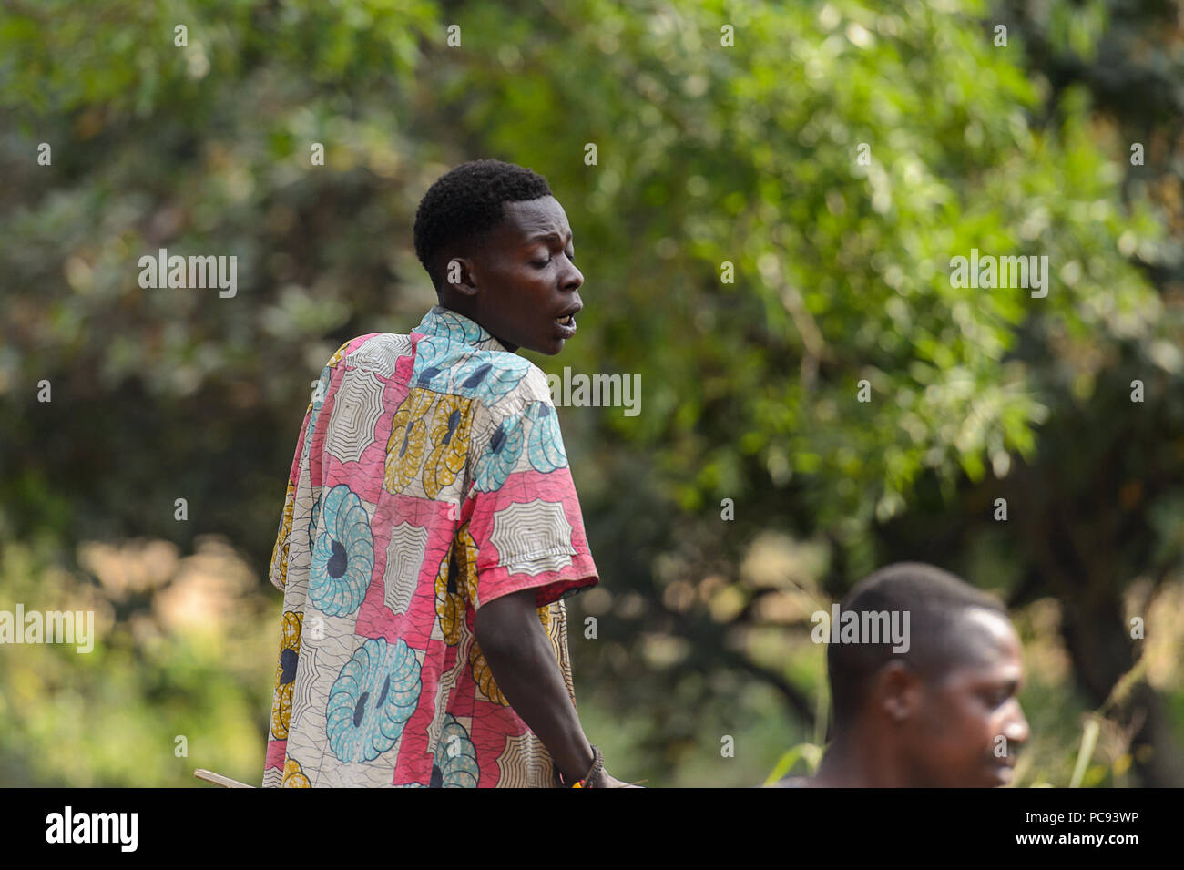 DANKOLI, BENIN - JAN 12, 2017: Unidentified Beninese man in the village ...