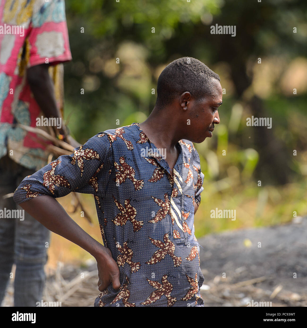 DANKOLI, BENIN - JAN 12, 2017: Unidentified Beninese man in the village ...