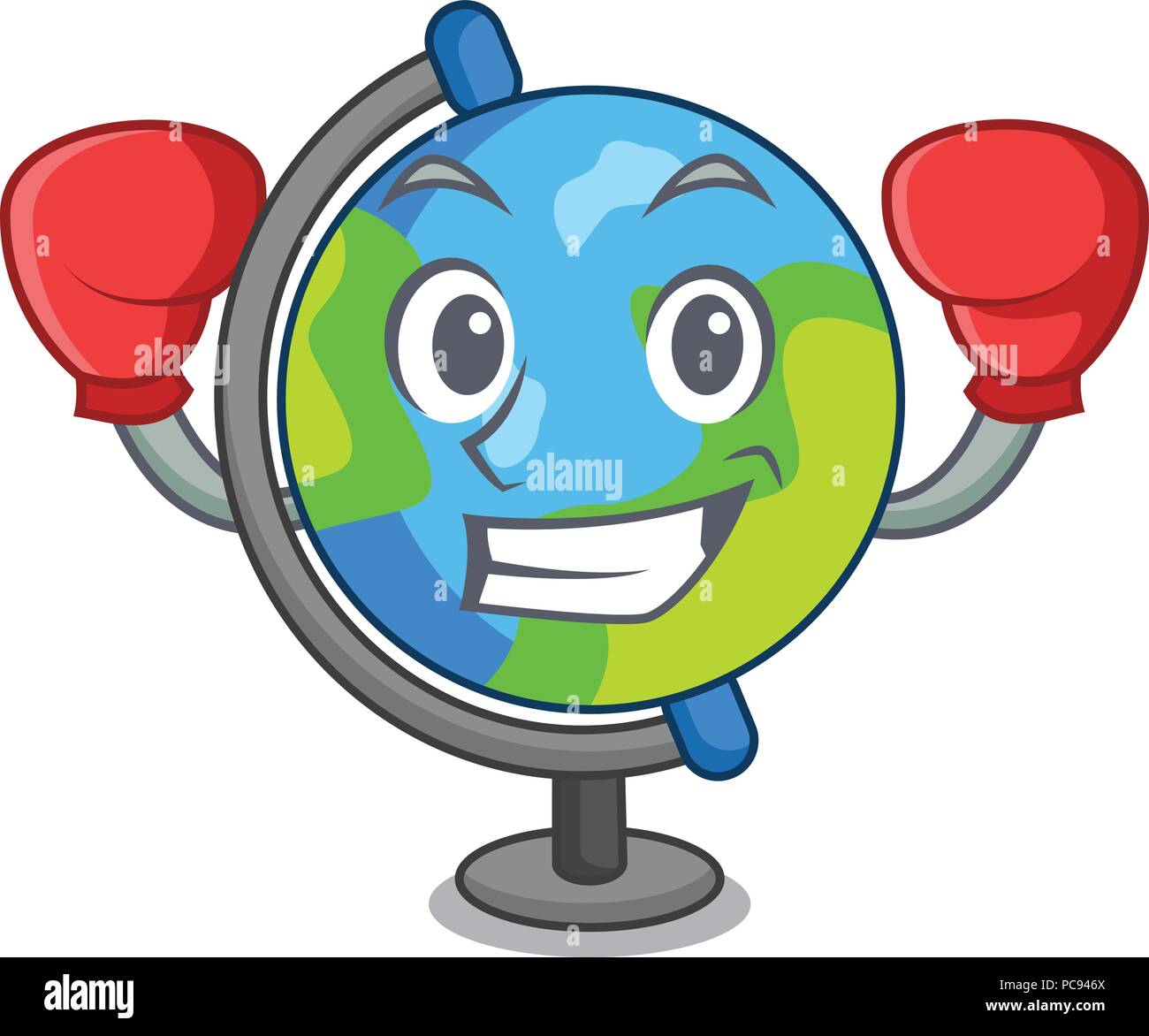 Boxing globe character cartoon style Stock Vector Image & Art - Alamy