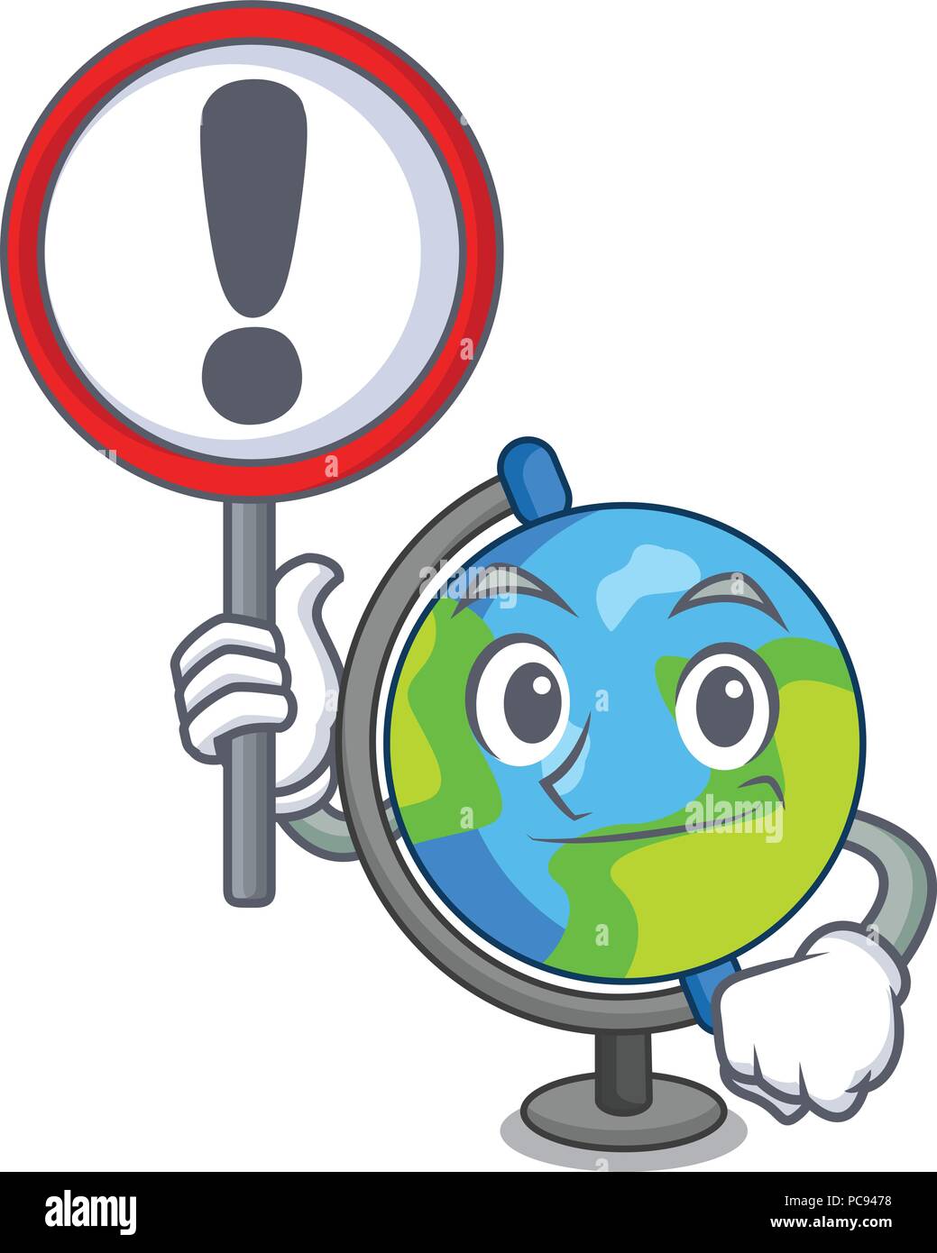 With sign globe character cartoon style Stock Vector Image & Art - Alamy