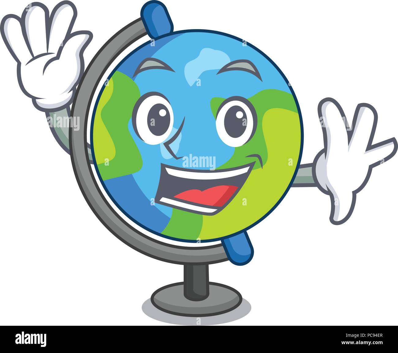 Waving globe character cartoon style Stock Vector Image & Art - Alamy