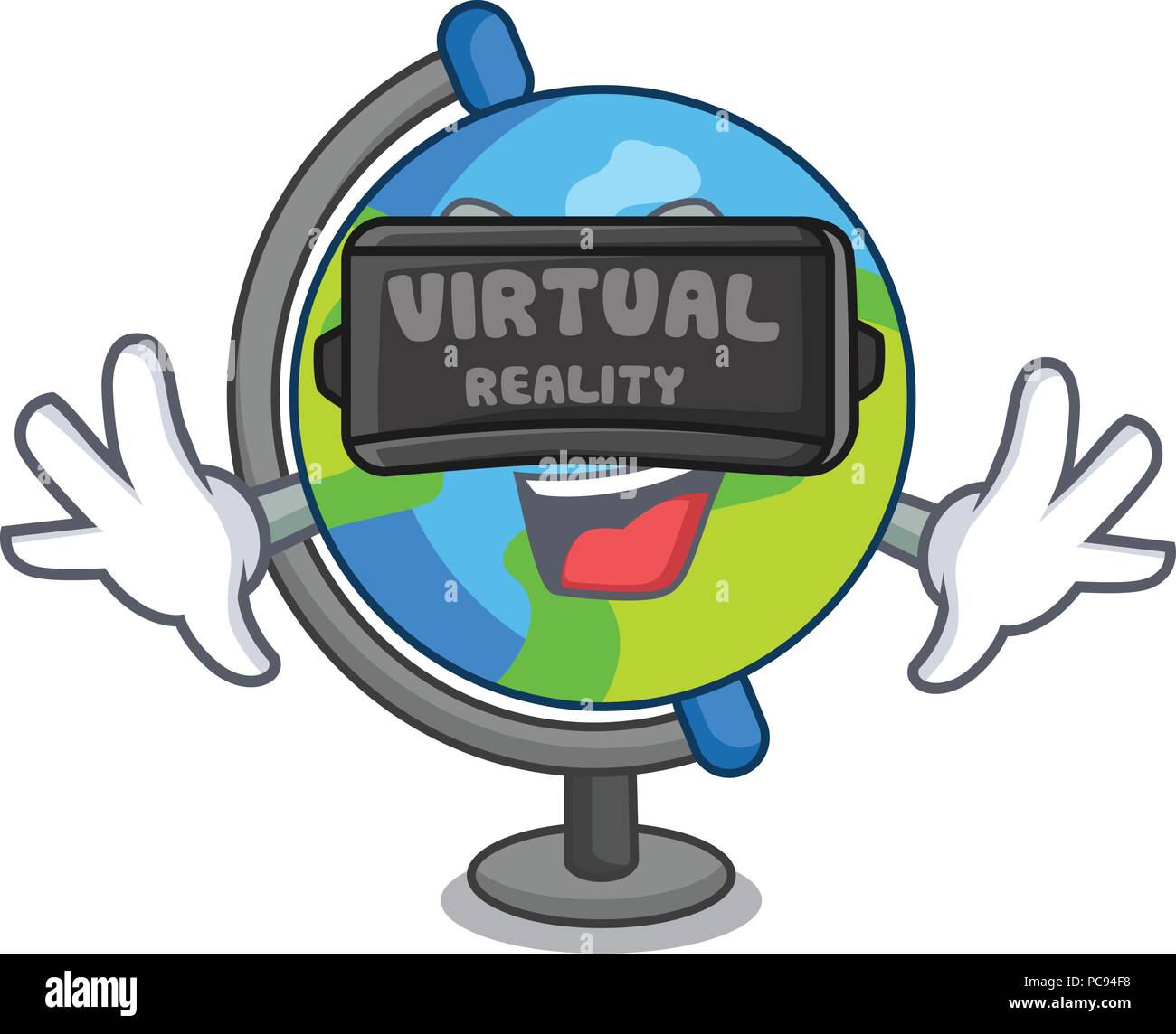Virtual reality globe mascot cartoon style Stock Vector Image & Art - Alamy