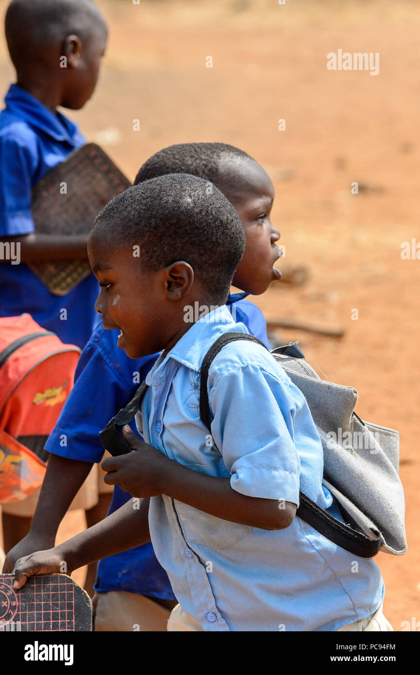 PIRA, BENIN - JAN 12, 2017: Unidentified Beninese children in school ...
