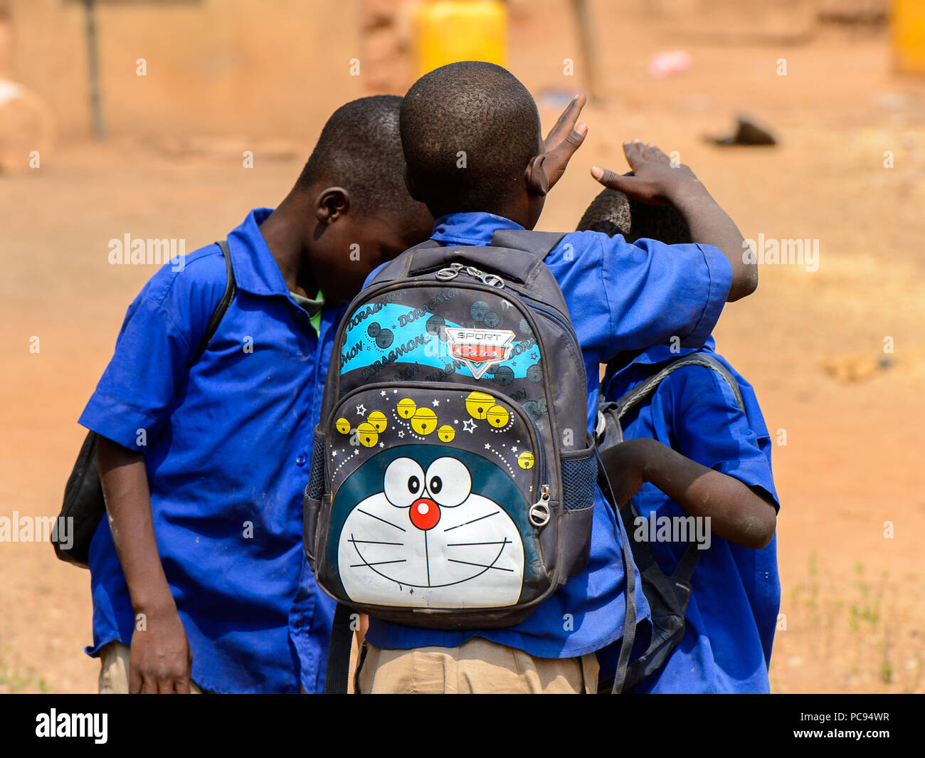 PIRA, BENIN - JAN 12, 2017: Unidentified Beninese children in school ...