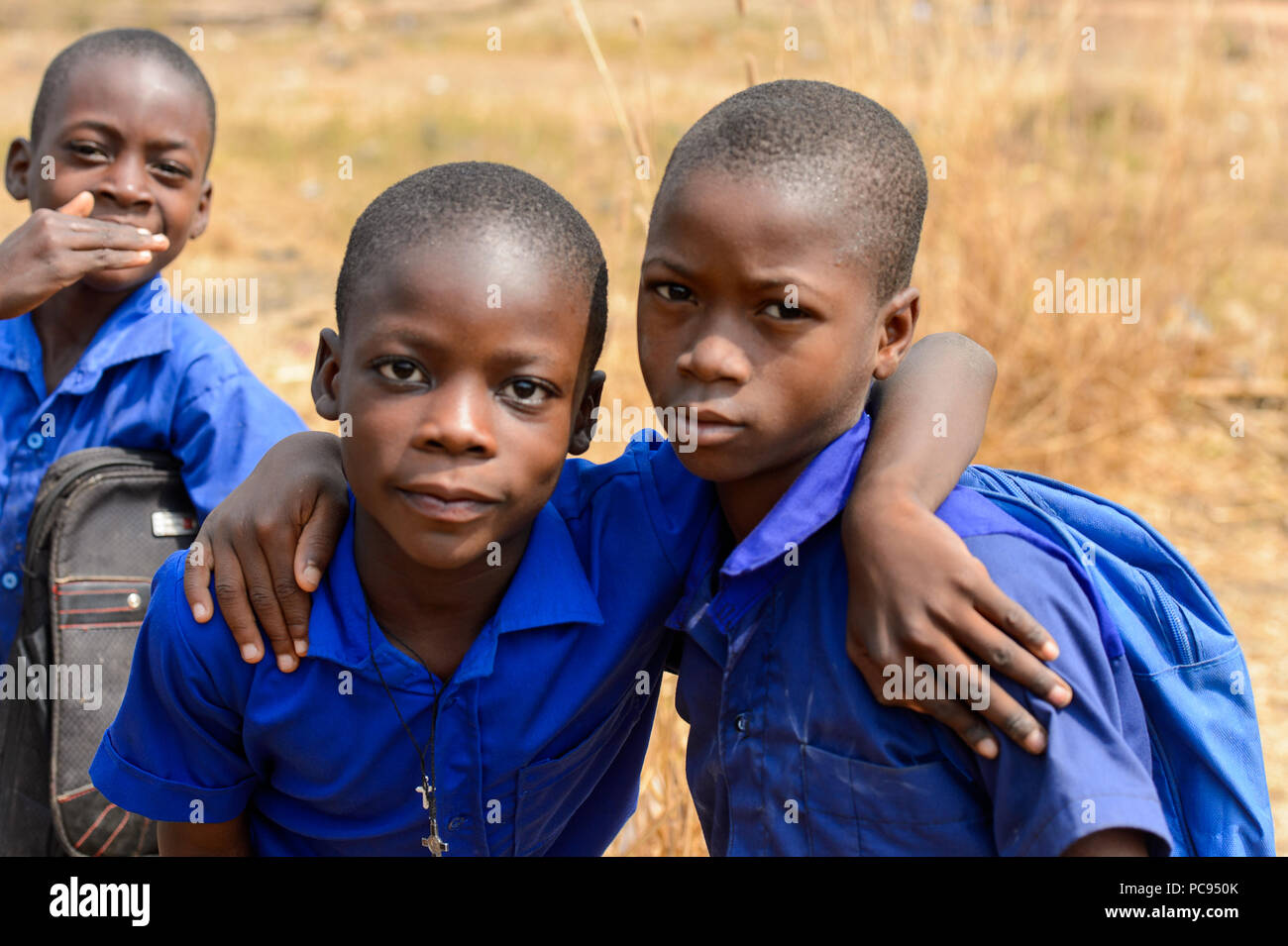 PIRA, BENIN - JAN 12, 2017: Unidentified Beninese children in school ...