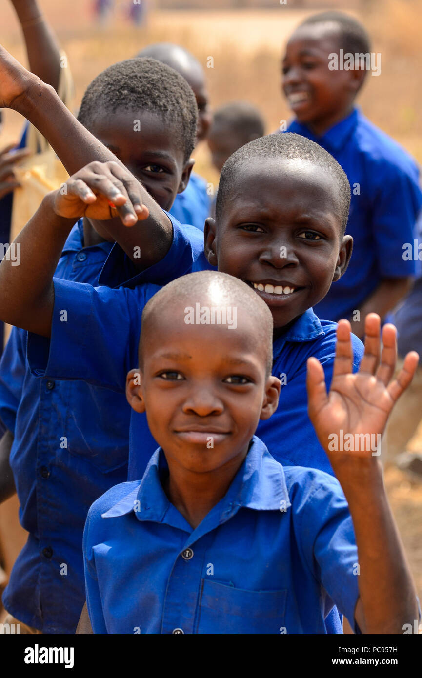 PIRA, BENIN - JAN 12, 2017: Unidentified Beninese children in school ...