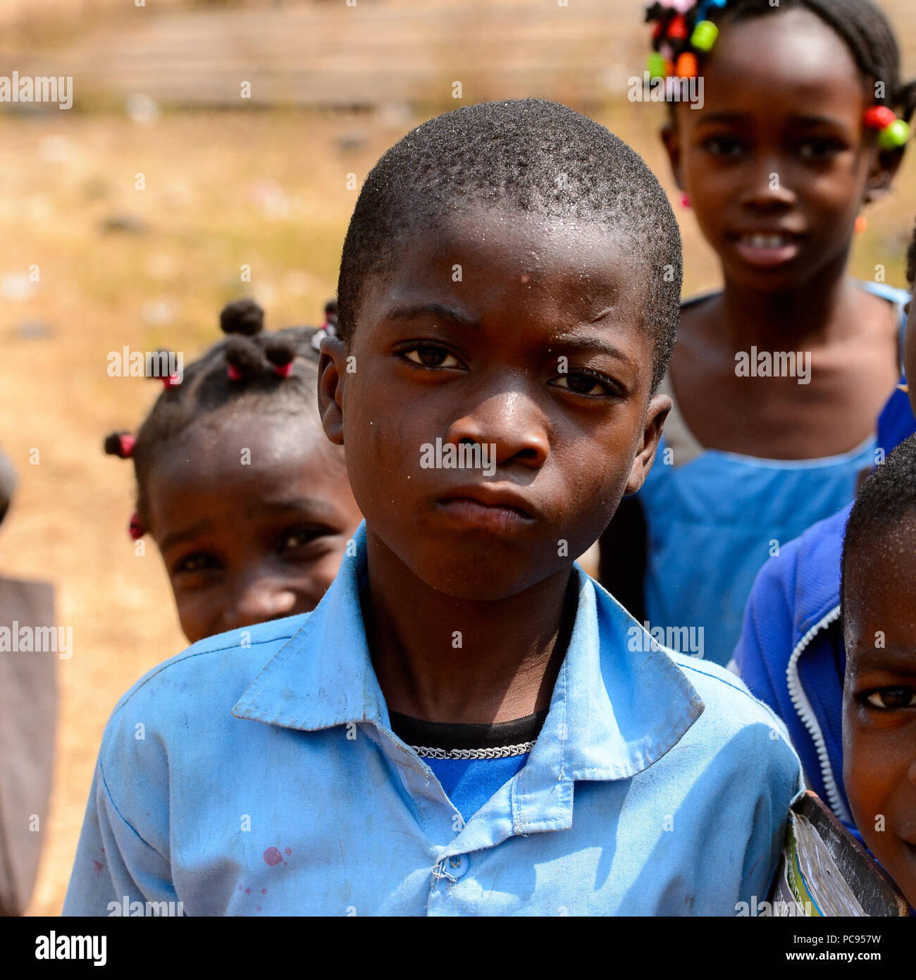 PIRA, BENIN - JAN 12, 2017: Unidentified Beninese children in school ...