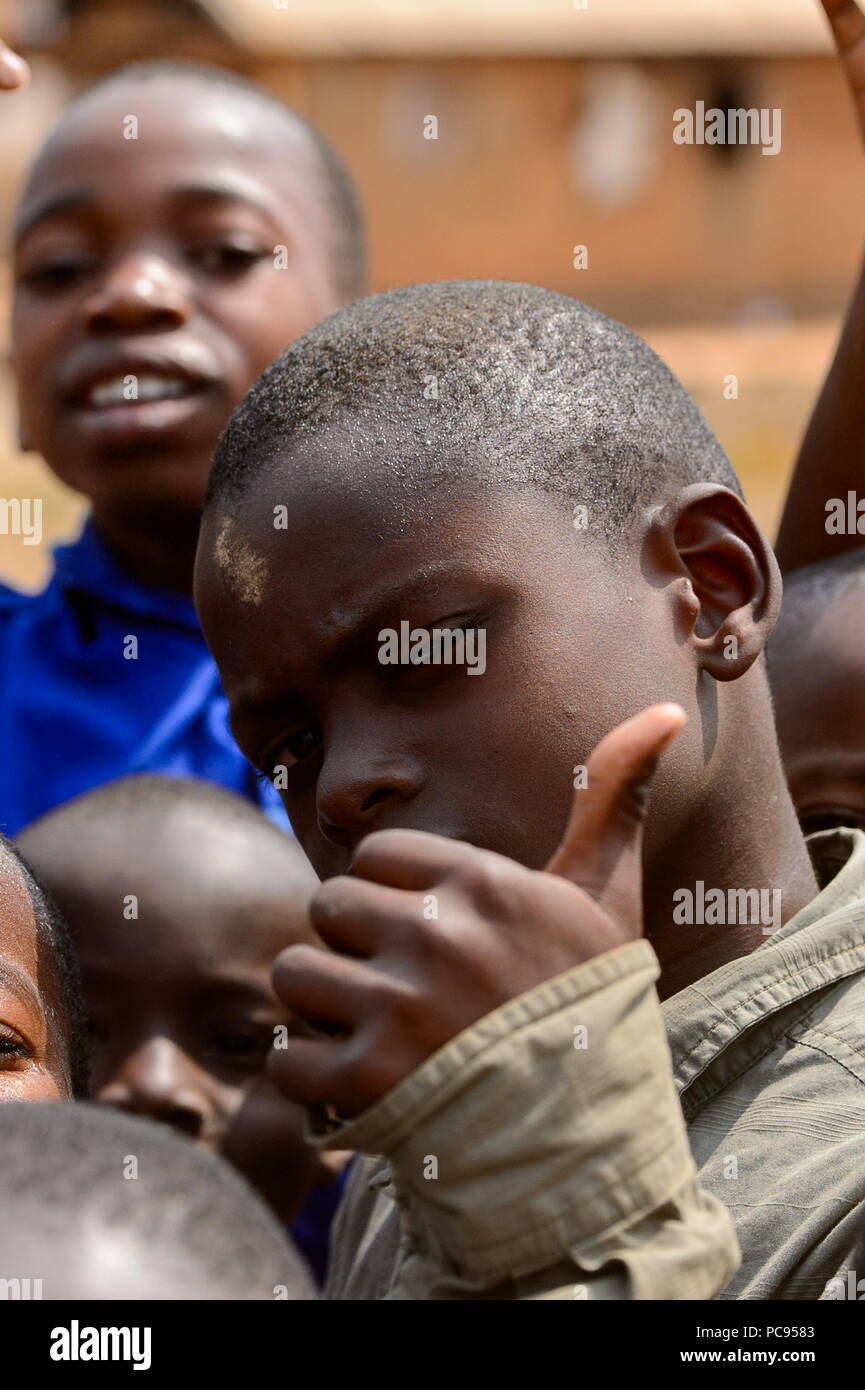 PIRA, BENIN - JAN 12, 2017: Unidentified Beninese children in the ...